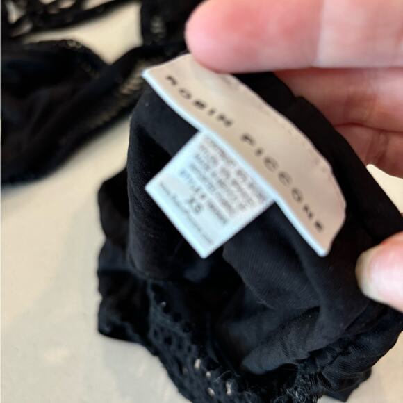 Robin Piccone | Swim | Robin Piccone Black Mesh Strip Halter Black ...